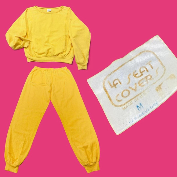 unbranded | Pants & Jumpsuits | Rare 8s Vintage Solid Yellow Tracksuit ...